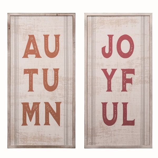 Transpac Wood White Christmas Changing Seasons Joyful or Autumn ...