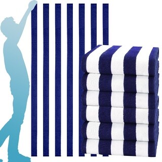 6 Packs Oversized Stripe Beach Towel Thin Terry Set Extra Large XL Big ...