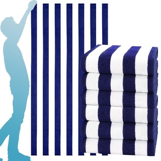 6 Packs Oversized Stripe Beach Towel Thin Terry Set Extra Large XL Big ...