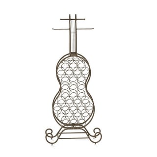 Freestanding Cello-Shaped Wine Bakers Rack with Bottle Storage, Ideal ...