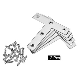 T Shape Bracket, 80x80mm Stainless Steel Mending Flat Plate with Screws ...