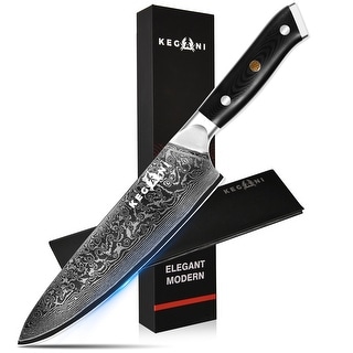 8" Japanese Gyuto Knife, VG10 Steel 61HRC, Damascus Tsuji G10 Handle ...