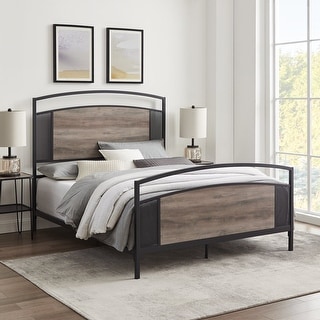 Queen Industrial Mesh Bed - Grey Wash Panel - Bed Bath & Beyond - 38101605
