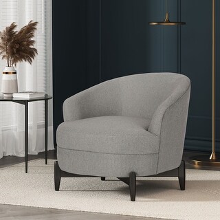 Fabric Accent Armchair Barrel Sofa Wood Cross Base Lounge Chairs - Bed ...