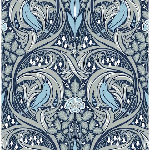 Blue Traditional Wallpaper - Overstock
