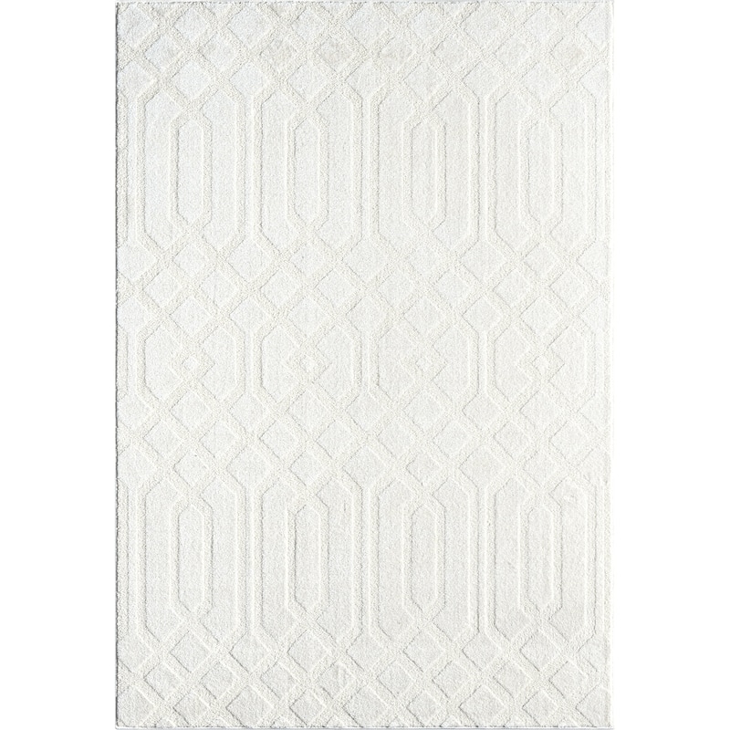 Abani Cozy COZ100A Modern Geometric Cream Neutral Diamond Pattern Area ...