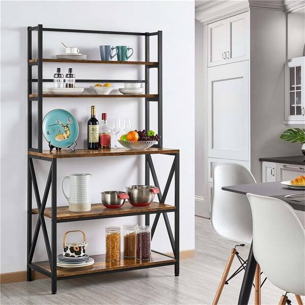 5-Tier Baker's Rack with Storage Shelf and Adjustable Feet - Bed Bath ...