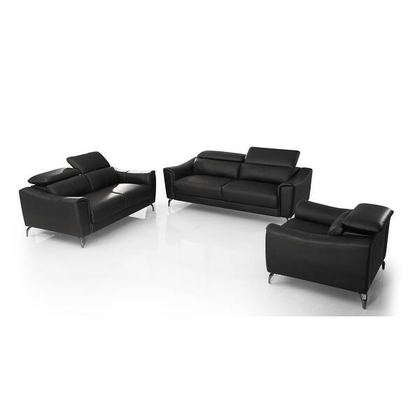 Divani Casa Danis Modern Black Leather Sofa Set - Bed Bath & Beyond ...