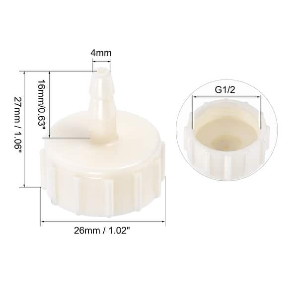 ABS Hose Barb Fitting Coupler,mm Barb x G1/2 Female Thread Pipe Adapter ...