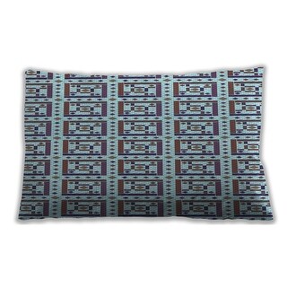 Ahgly Company Patterned Indoor-Outdoor Tron Blue Lumbar Throw Pillow ...