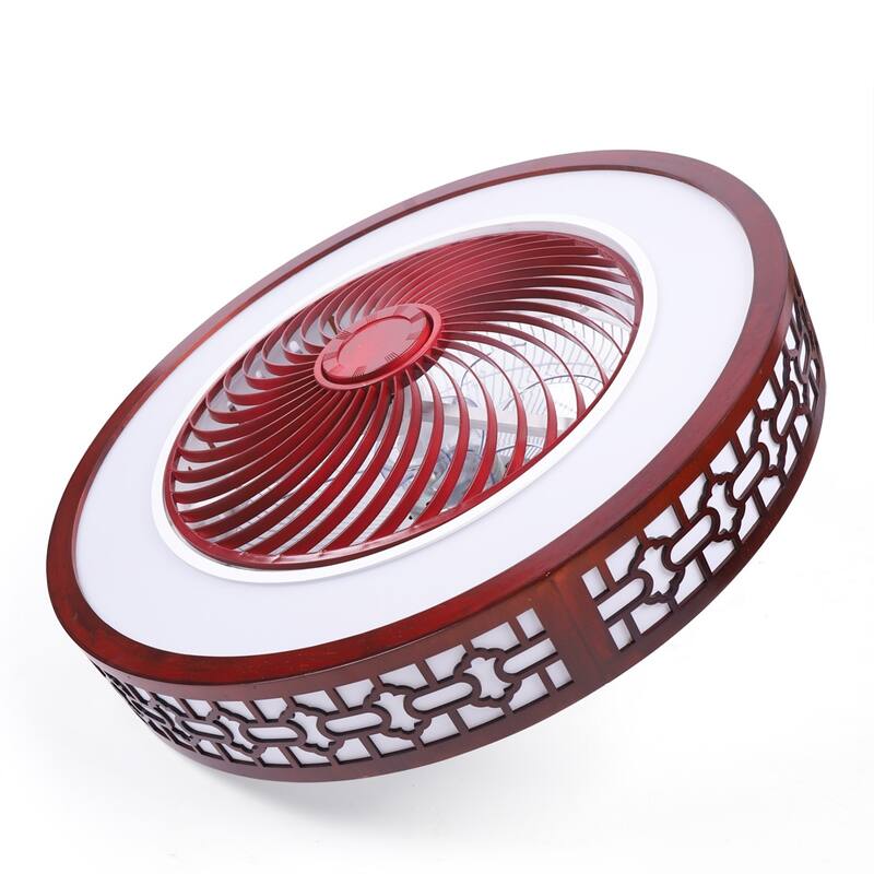 22In 6-Blade Low Profile Dimmable LED Ceiling Fan Red with Remote for ...