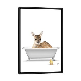 iCanvas "Cerbet In A Bathtub, With Yellow Duck" by Printable Lisa's ...