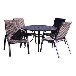 Courtyard Casual Santa Fe 5 Piece Dining Set with 48" Round Table and 4 ...
