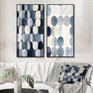Designart "Circle Matrix Watercolor In Faded Retro Blue III" Modern ...