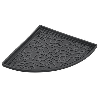 Medallion Raised Edge Corner Rubber Boot Tray - 22.000 x 10.250 x 3.250 ...