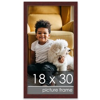 18x30 Traditional Mahogany Complete Wood Picture Frame with UV Acrylic ...