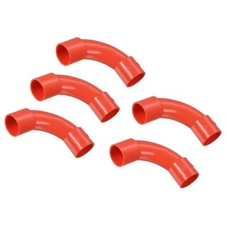 PVC Water Pipe Elbow Fitting 20mm ID 93mm Length Tube Adapter, Red 5pcs ...