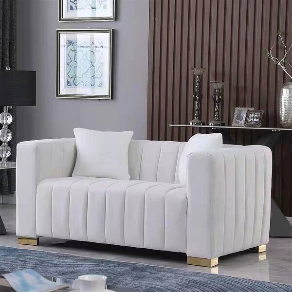 Modern Channel Sofa Take on a Traditional Chesterfield - Bed Bath ...