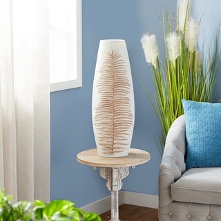 White Polystone Leaf Decorative Vase - Bed Bath & Beyond - 20460502