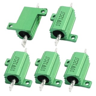 5Pcs 12 Ohm 5% 10W Aluminium Clad Heatsink Wirewound Power Resistors ...