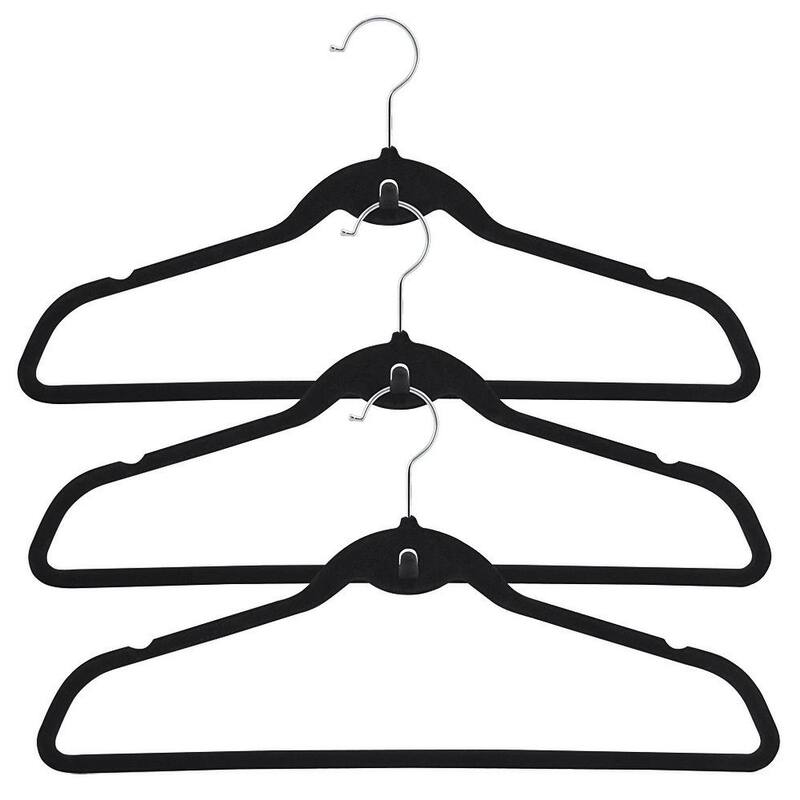 Yaheetech Velvet Flocked Hangers with Cascade Hook (100 Pack ...