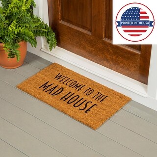 28 in. x 16 in. Welcome to the Mad House Coir Mat - Bed Bath & Beyond ...