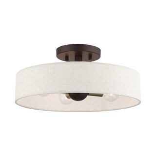 Livex Lighting Venlo 4 Light 14" Wide Semi-Flush Drum Ceiling Fixture ...