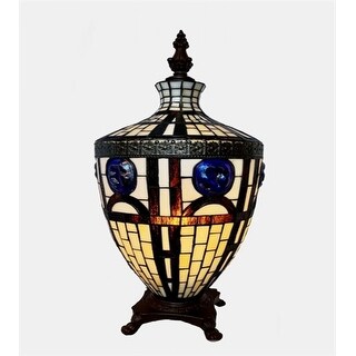 Multi Color Stained Glass Lantern Shape On A Base Table Lamp - Bed Bath ...