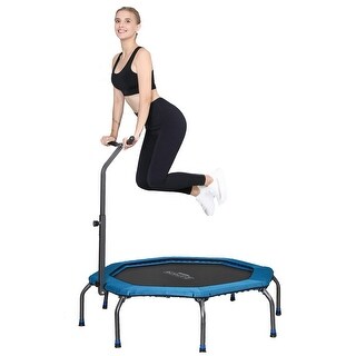 47'' Indoor Trampoline with Carry Bag, Foldable & Portable Adjustable ...