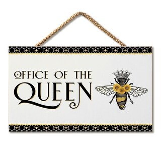 Office Queen Hanging Wood Sign 9.5" x 5.75" Made in the USA - Bed Bath ...