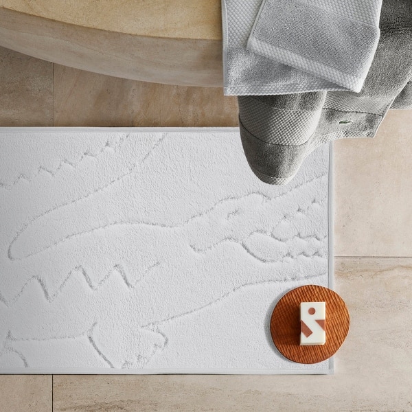 Lacoste Heritage Croc Embossed Tufted Bath Rug with Non-Slip Backing ...
