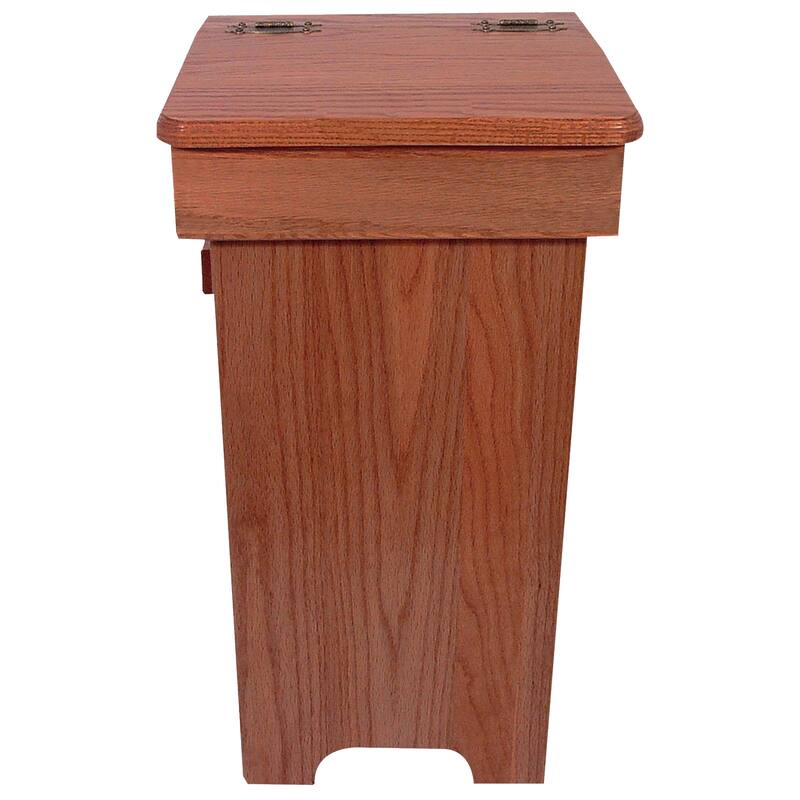 Oak Trash Bin with Lift Top - Overstock - 25458306