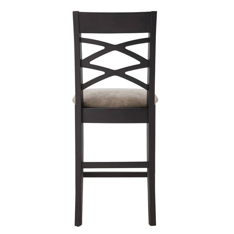 KD Furnishings Moss Heather Seat Wood Double Crossback Counter-height ...