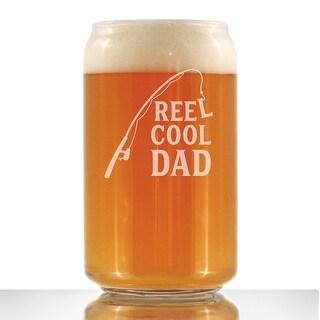 Reel Cool Dad - Beer Can Pint Glass - Fishing Gifts - 16 Ounce - Bed ...