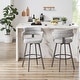 Hausfame Set of 2 Linen Swivel Counter & Bar Stool with Metal Footrest ...