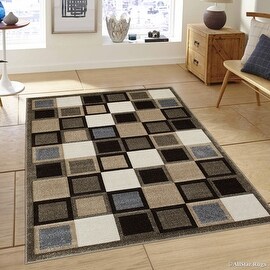 Allstar Fume Modern Geometric square Formal design Area Rug (7' 9" x 10 ...