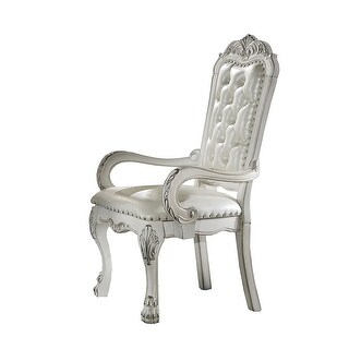 PU Upholstered Office Chair with Button Tufted Design in Bone White ...
