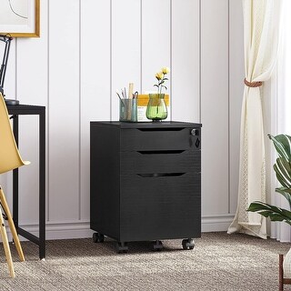 Morin Wood Mobile File Cabinet with 3 Drawers Fits Letter Size Home ...