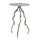 24 Inch Accent Table, Aluminum Metal Branch Tripod Legs, Antique Silver ...