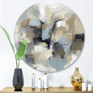 Designart "Beige And Grey Unbounded Creativity I" Abstract Painting ...