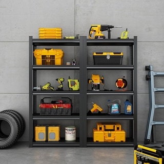 5-Tier Display Cabinet Open Back Wall Hutches with Adjustable Shelving ...