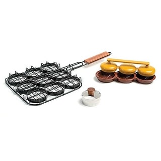 Charcoal Companion Deluxe Mini Burger "Sliders" Grilling Set - Black ...