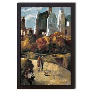 Central Park by Didier Lourenco Black Floater Framed Canvas Art (26 in ...