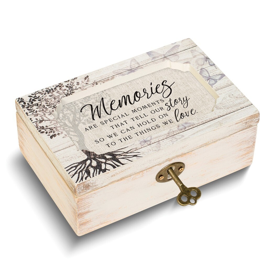 Curata Distressed Finish Wooden Sister Heart Locket Music Box (Plays ...