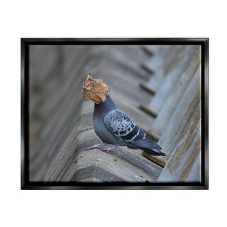 Stupell Funny Leaf in Pigeon's Face Framed Floater Canvas Wall Art ...