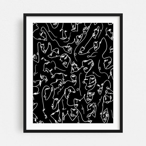 INVERSE FACIAL DISTRACTION PATTERN Line Drawings Art Print/Poster - Bed ...