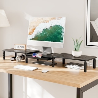 Adjustable Metal Monitor Stand with Drawer - N/A - Bed Bath & Beyond ...
