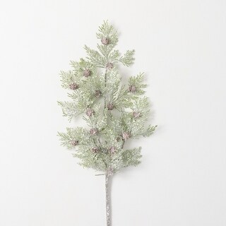 Artificial Frosted Cedar Stem Multicolor 30.5"H - Green - 11"L x 1.5"W ...