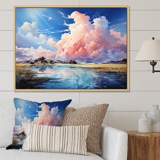 Designart "Sky Infinite Azure Sky II" Landscapes Framed Wall Art Living ...