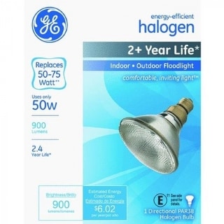 GE Lighting 62714 Energy-Efficient PAR38 Halogen Floodlight Bulb, 900 ...